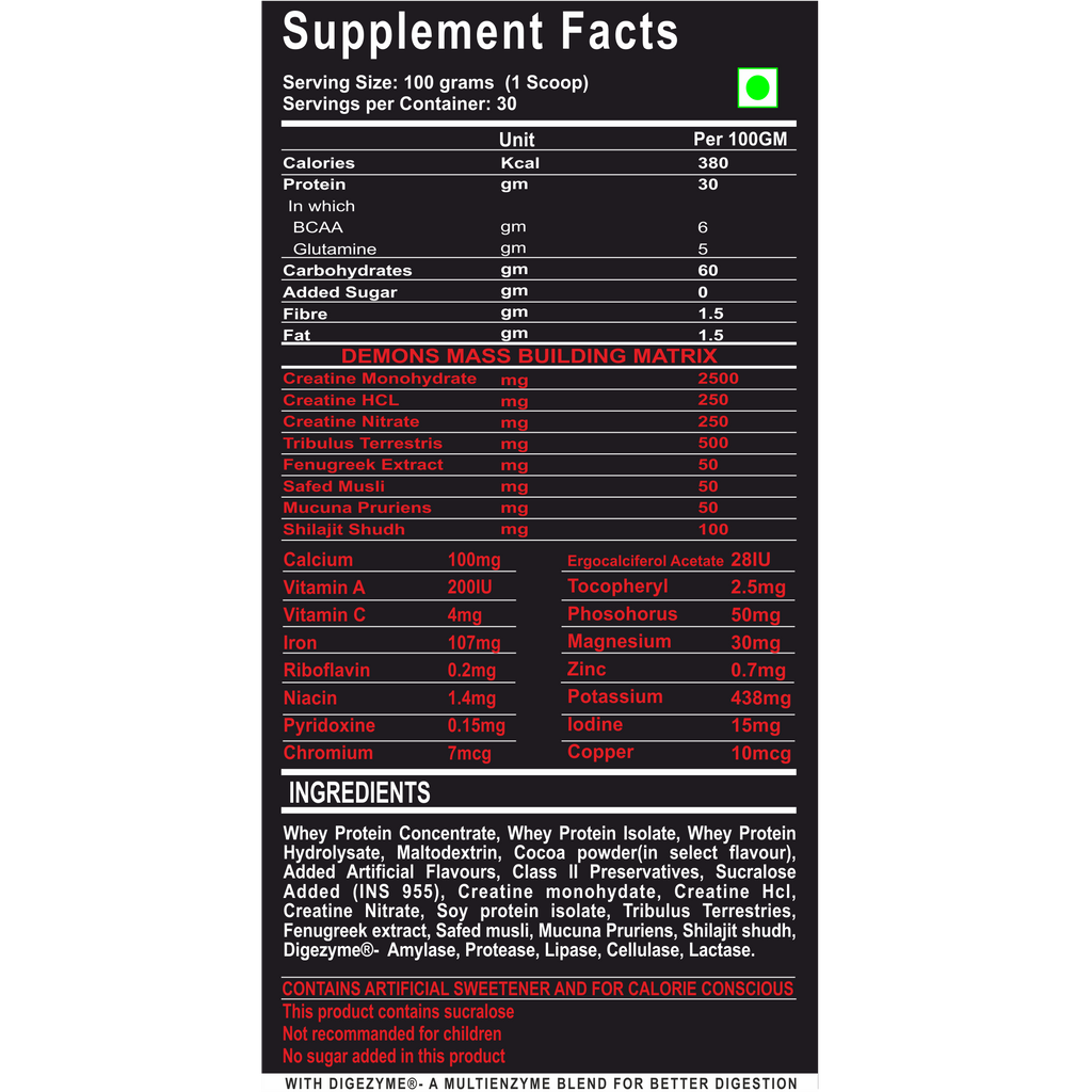 BLACKBEAST DEMONS MASS GAIN – BLACKBEAST NUTRITION